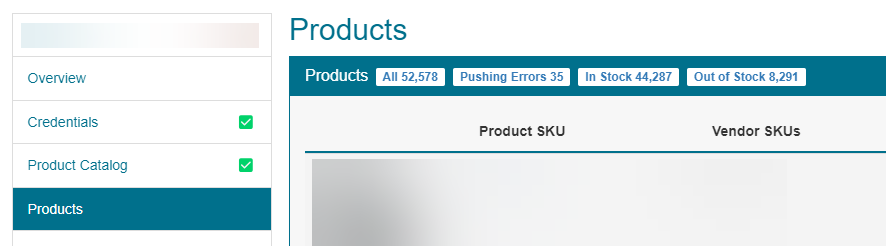Product Datatable Filters